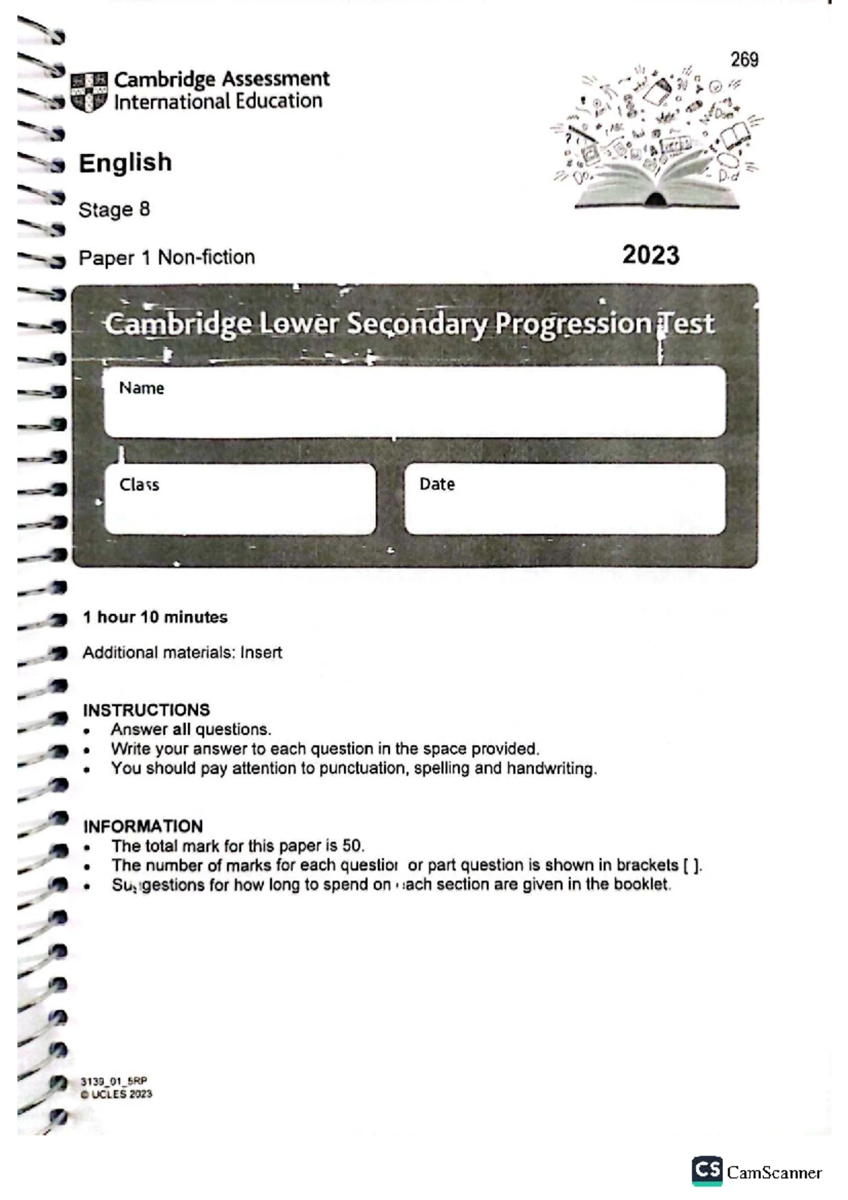 English Stage 8 Progression Test Paper 2 Mark Scheme (2025) - Studocu