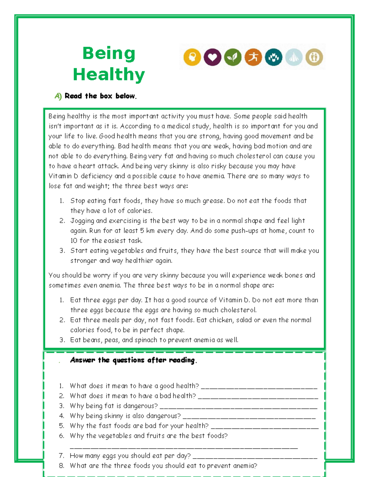 Being Healthy: Key Insights and Guidelines for Wellness - Studocu