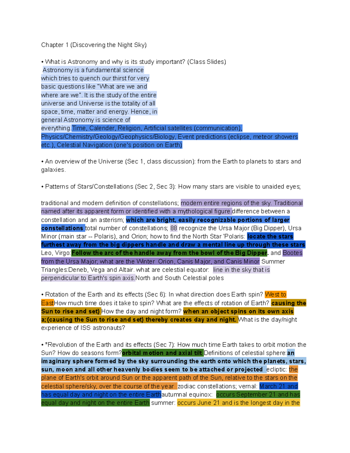 Untitled document-2 - Astronomy class notes - Chapter 1 (Discovering ...
