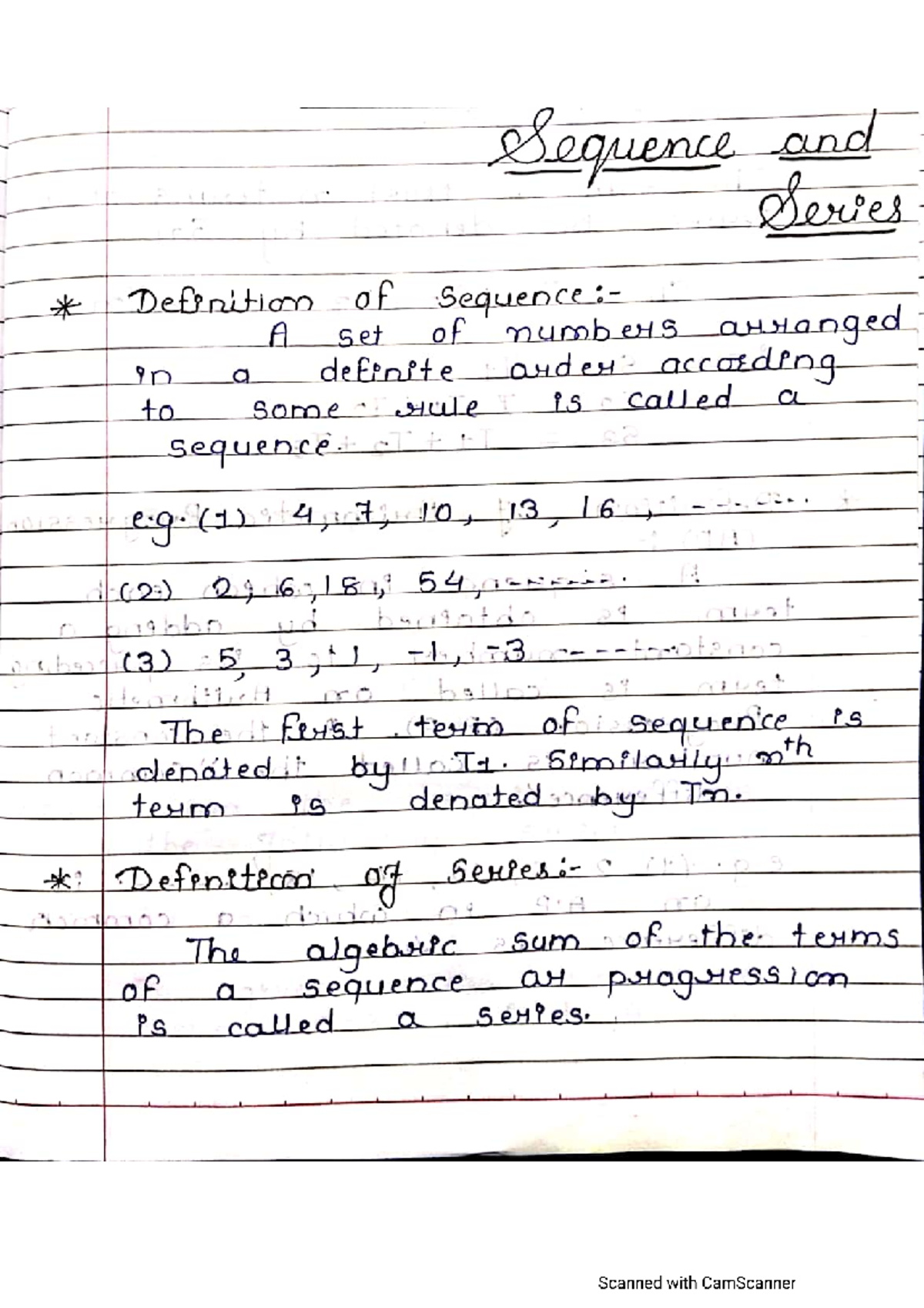 Sequence & Series: Definitions, Progressions, and Sums - Studocu