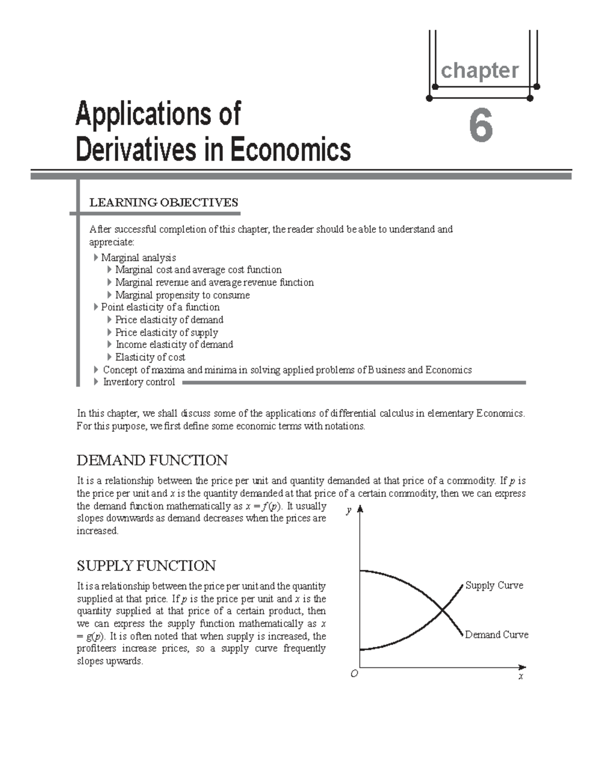 Chapter 6: Applications of Derivatives in Economics - Studocu