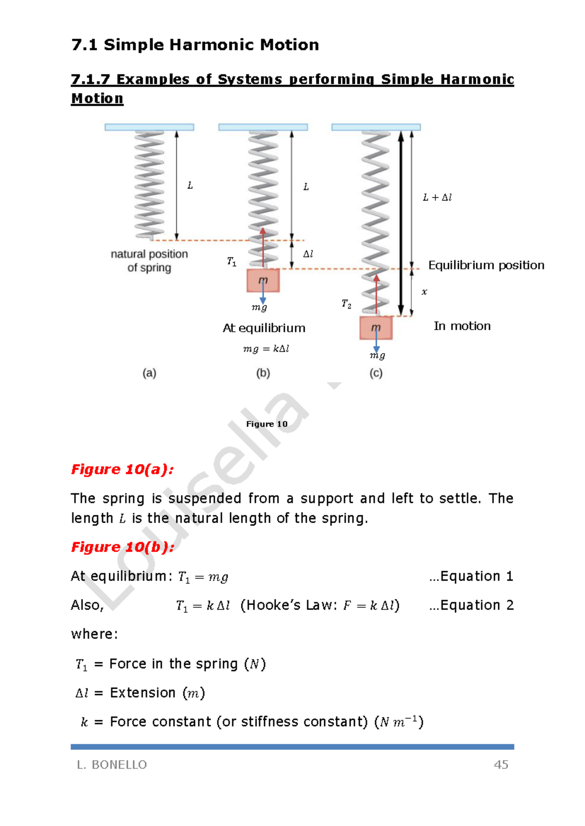 7.1 Simple Harmonic Motion: Key Concepts and Examples - Studocu