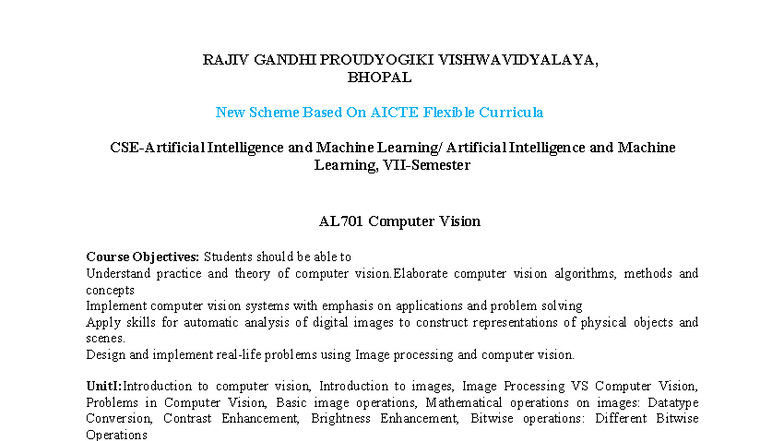 AICTE Flexible Curricula: Computer Vision, AI in Gaming, Predictive ...