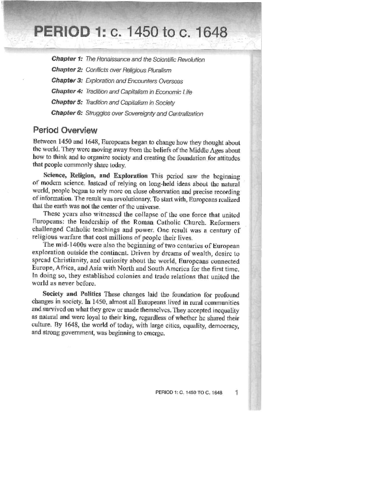 Amsco AP European History Chapter 1: The Renaissance & Scientific ...