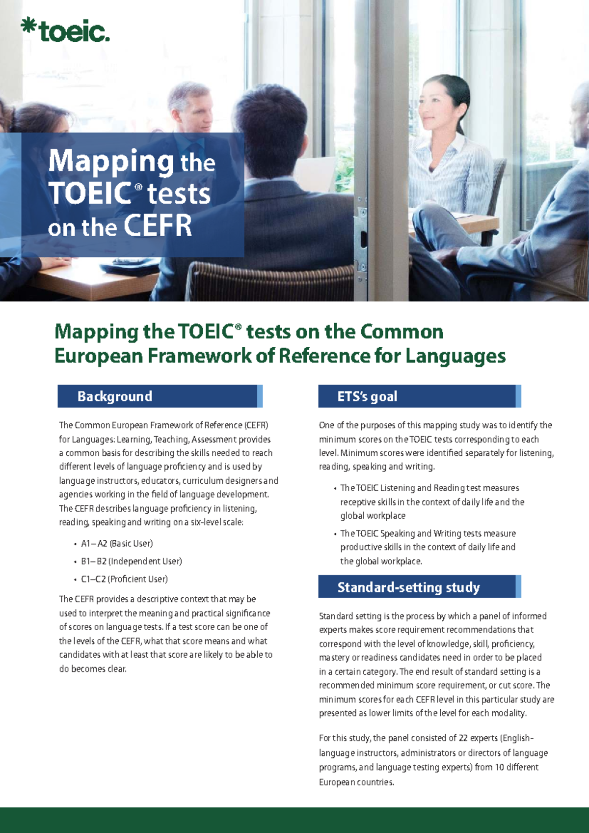 TOEIC Test Mapping to CEFR Levels: A Comprehensive Study - Studocu