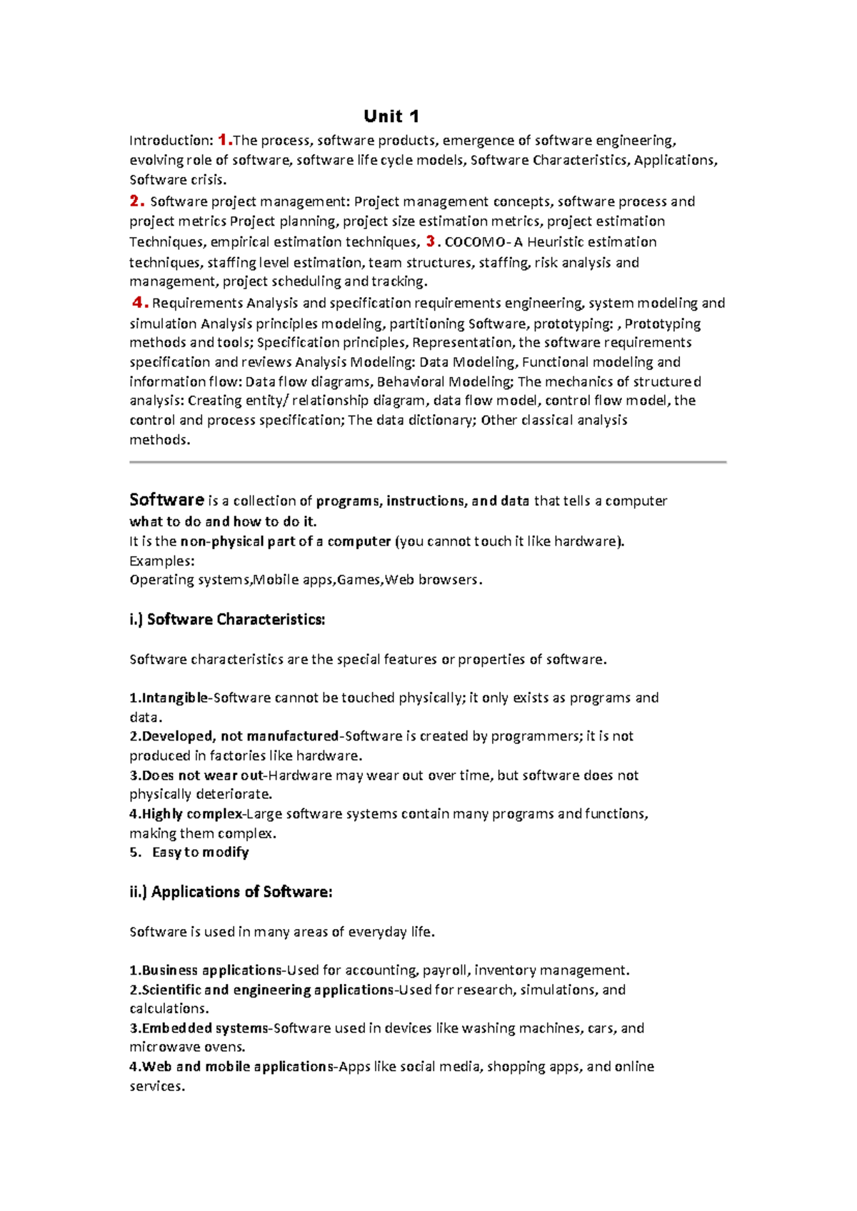 Unit 1 SE: Introduction to Software Engineering Concepts and Practices ...
