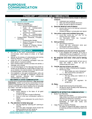 Purposive Communication Midterm Review Test (Exam Guide) - English for ...