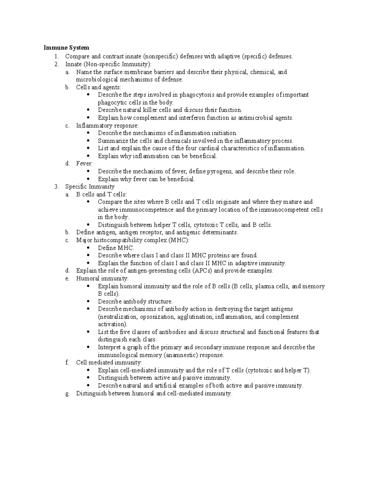 Immunology 101: Overview of Innate and Adaptive Immune Responses - Studocu