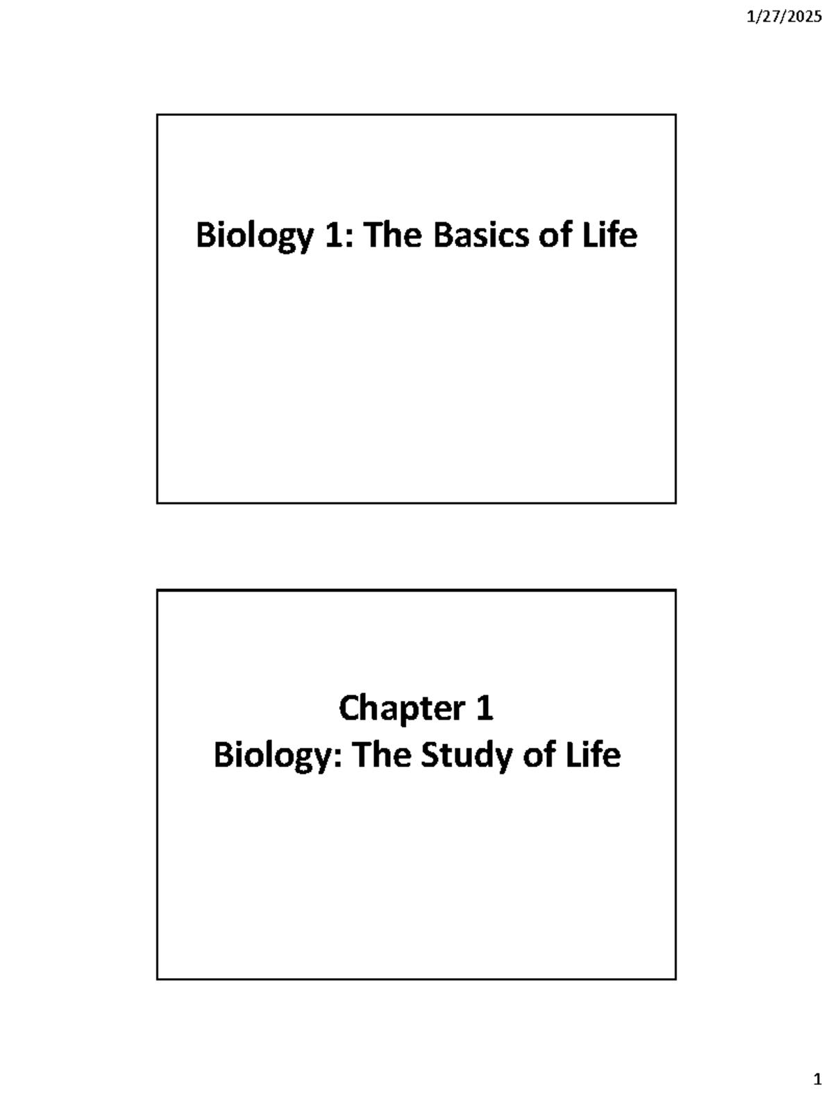 Chapter 1 Slides - The Study of Life - 2 panel Student Notes-2 ...