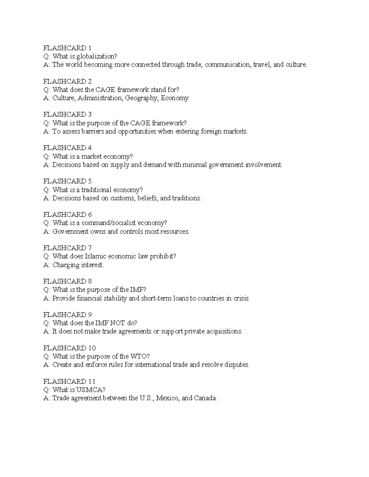 D080 Globalization & Economic Concepts Flashcards - Studocu