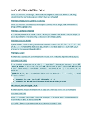 Chapter 1 - Summary Mathematics in the Modern World - Chapter 1: Introduction to Mathematics in ...