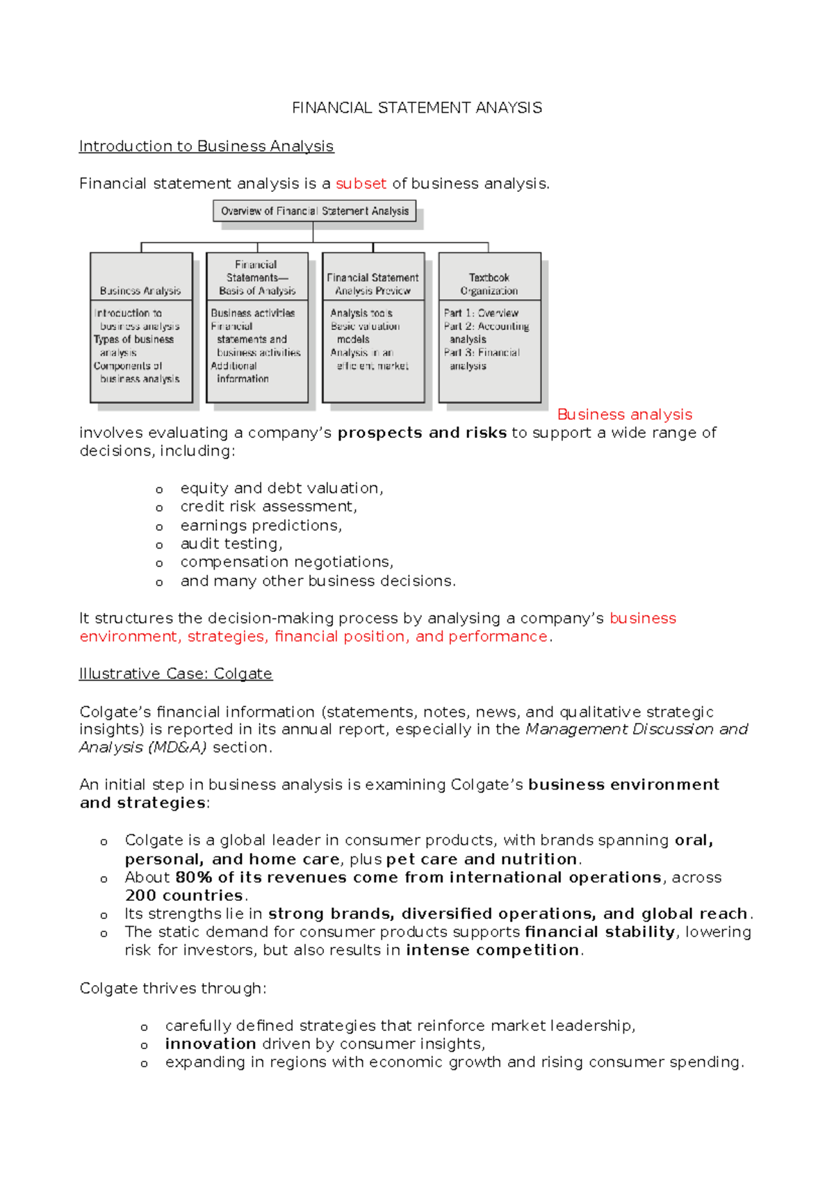 FIN 101: Financial Statement Analysis - Colgate Case Study Insights ...