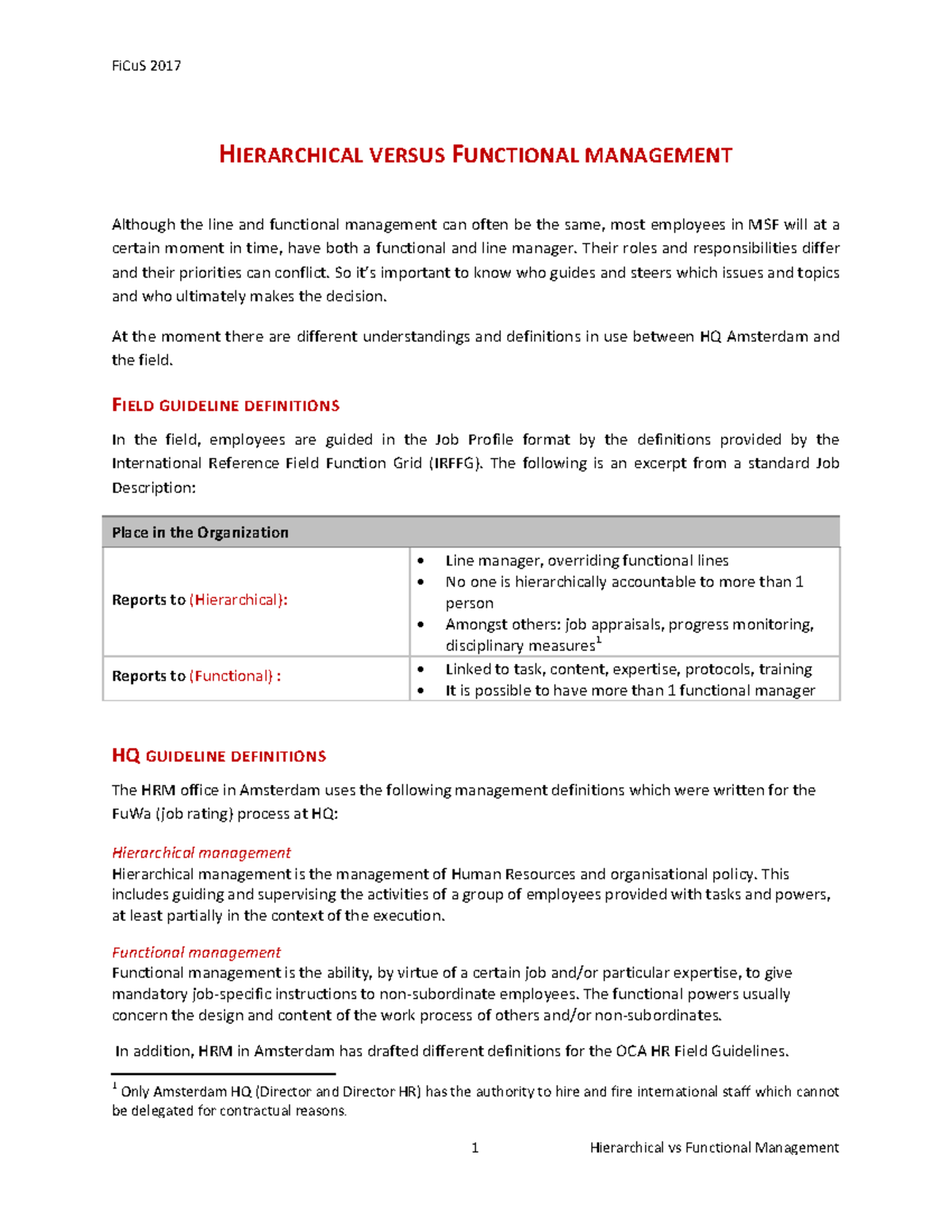 5.2 Brief - Hierarchical vs Functional Management: Key Differences ...