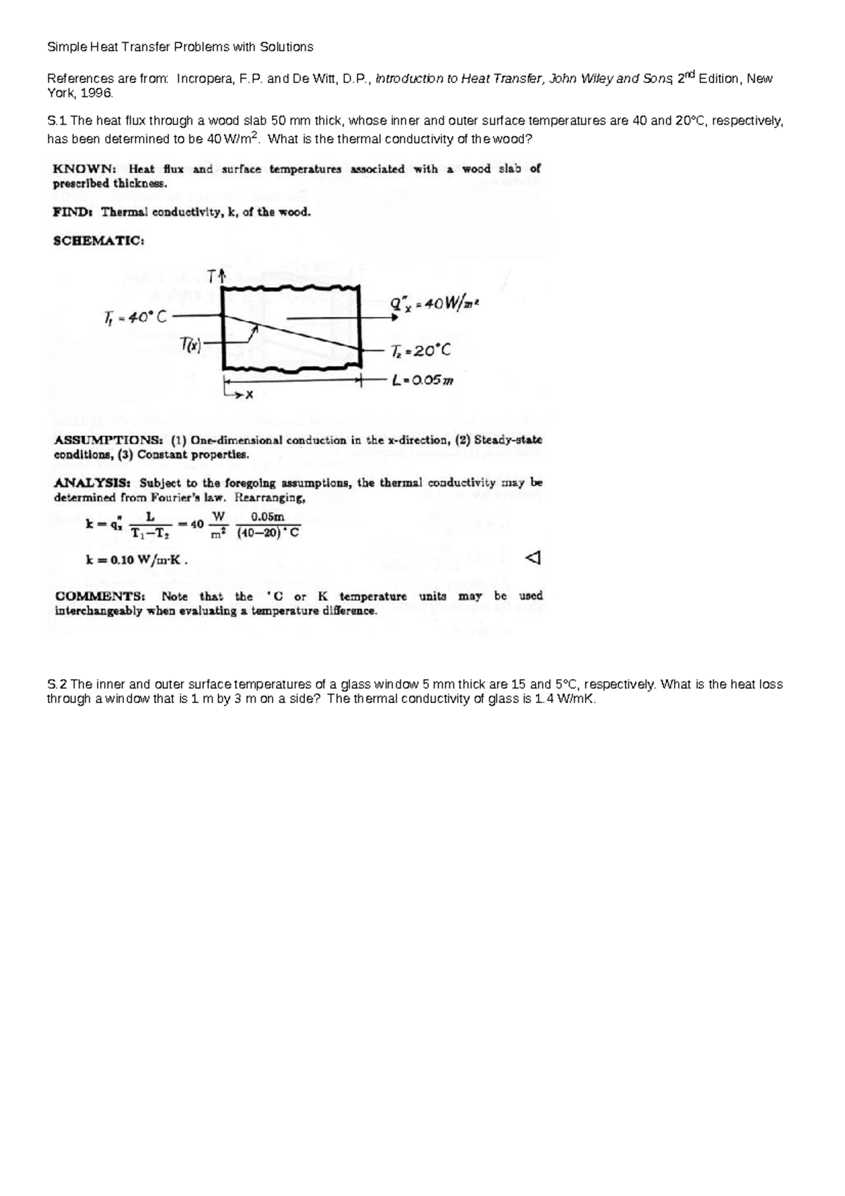 Heat Transfer Tutorials: Simple Problems & Solutions (ENGR 101) - Studocu