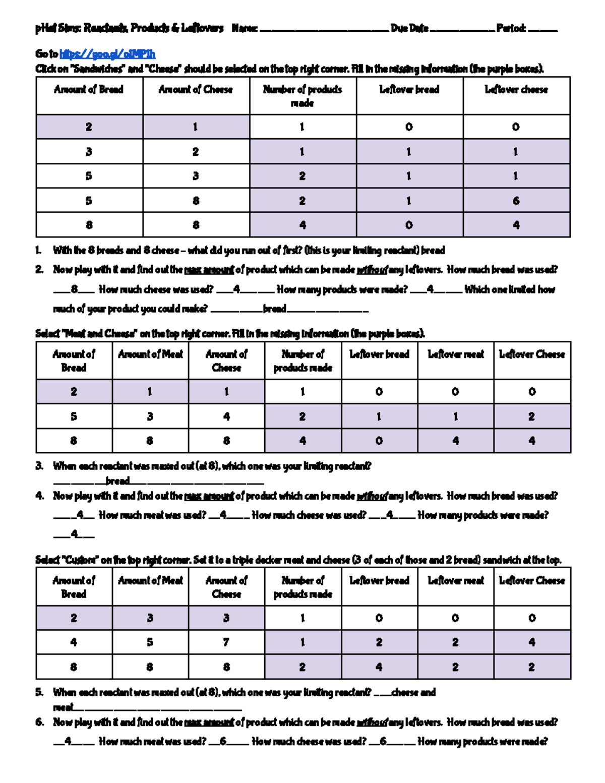 Copy of Ph ET Limiting Excess Reactants.docx - Google Docs - pHet Sims ...
