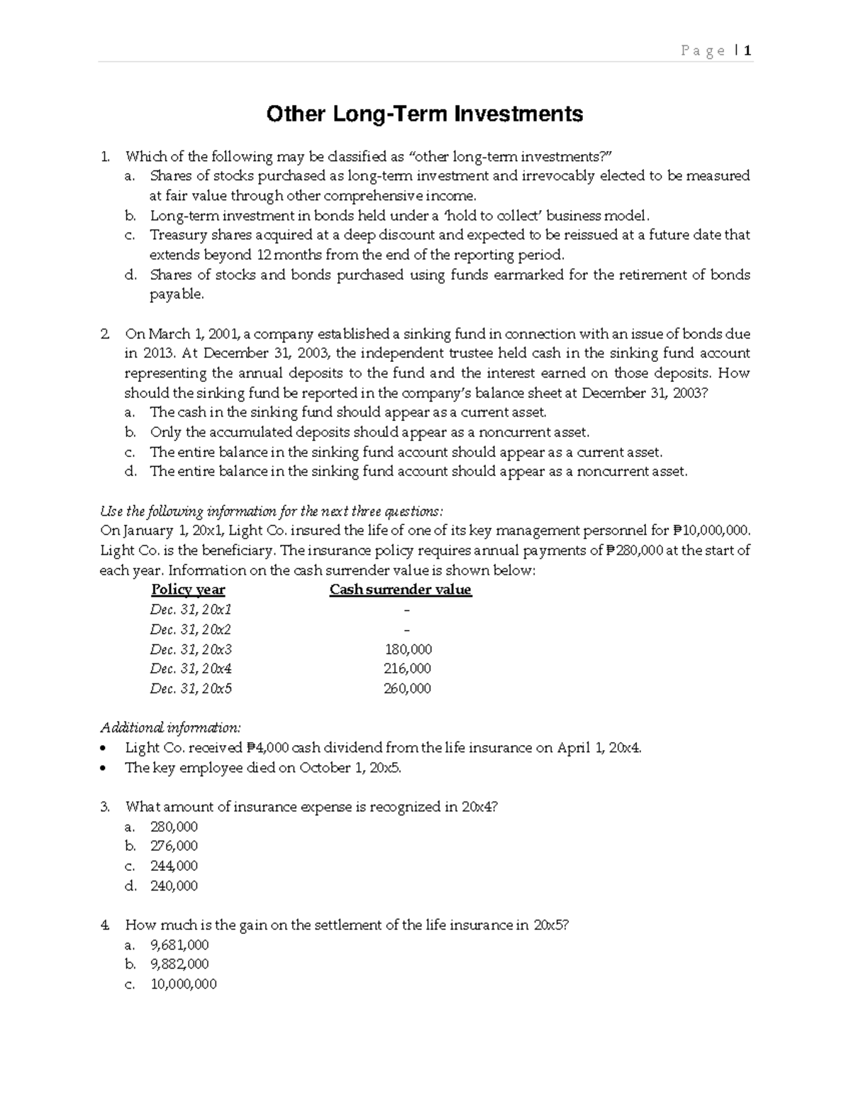 COC_AJCG,CPA,MBA: Other Long-Term Investments Study Guide - Studocu
