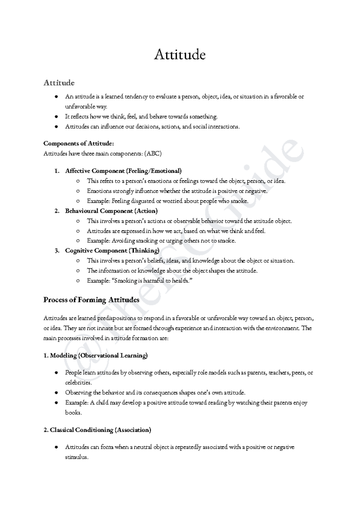 Attitudes - Full Chapter Notes (Psych 101) - Studocu