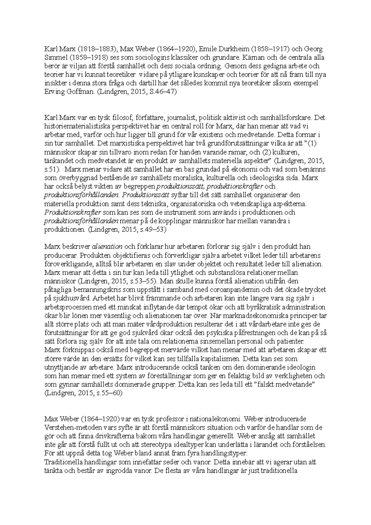 Sociologi Teoretiker: Marx, Weber, Goffman - Analys och Perspektiv ...