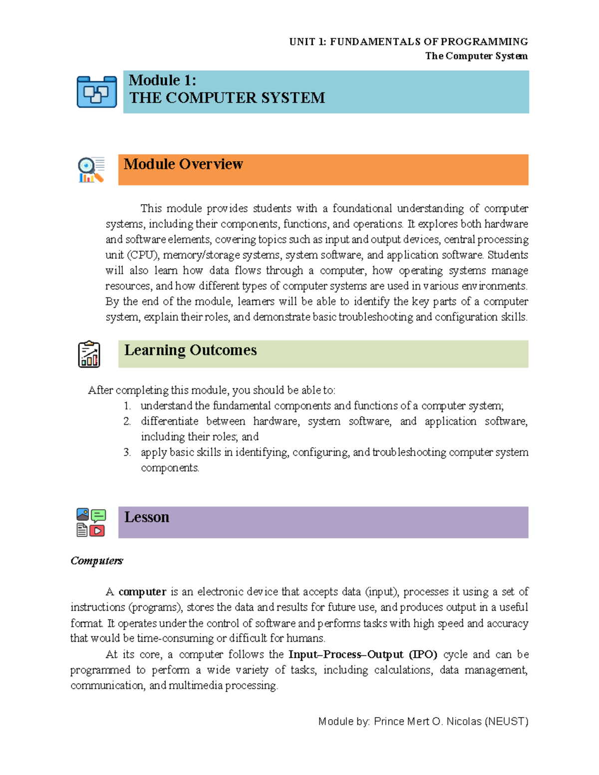 CC 101: Module 1 - Understanding The Computer System Fundamentals - Studocu