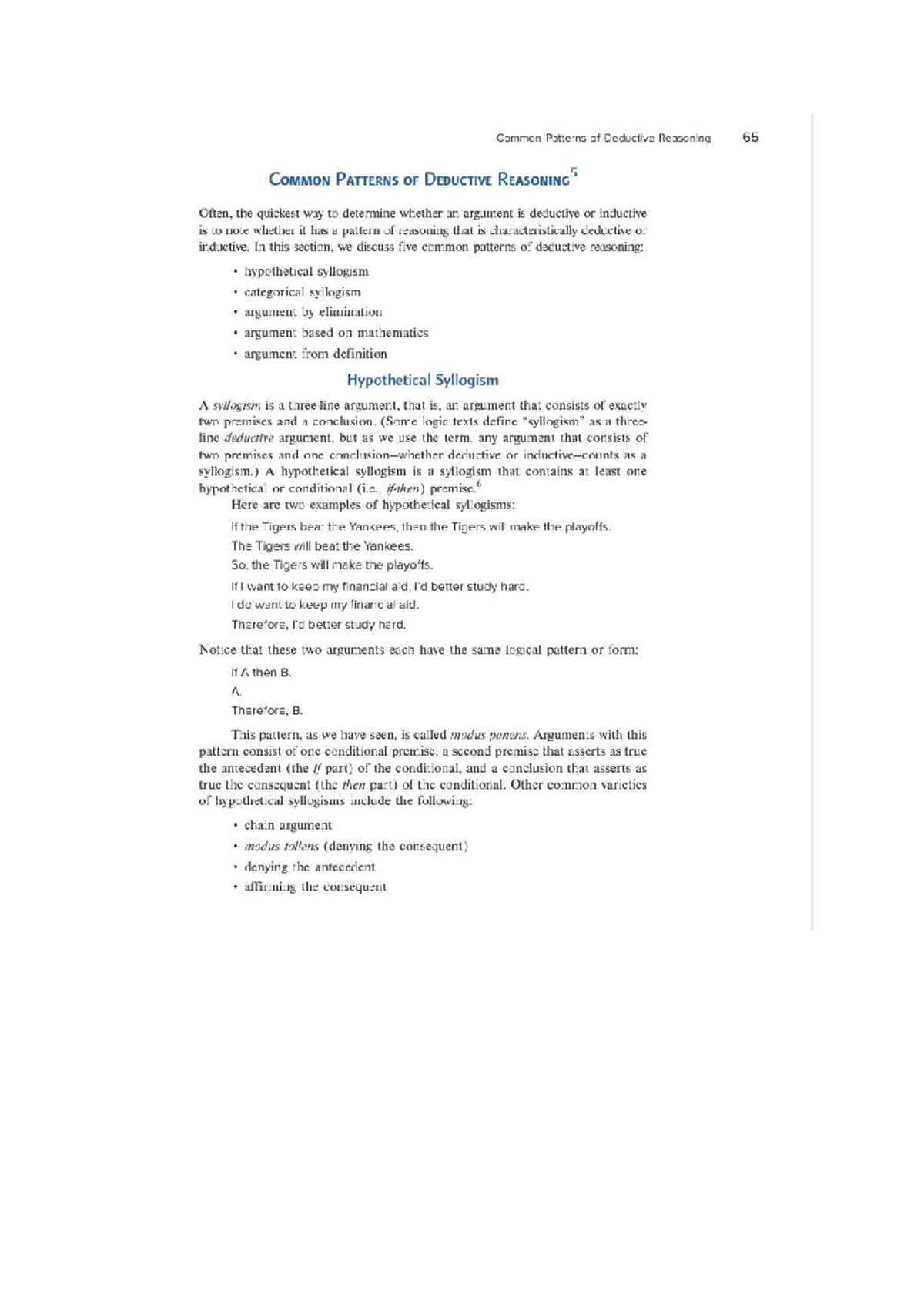Common Patterns of Deductive Reasoning: A Comprehensive Overview - Studocu