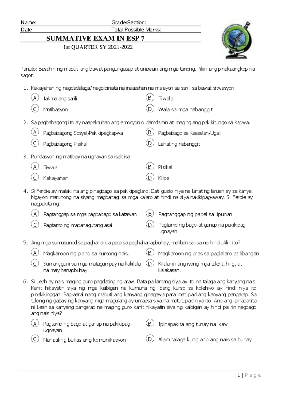 2C Activity 2: HOTS-PLP Assessment Questions for English Teachers - Studocu