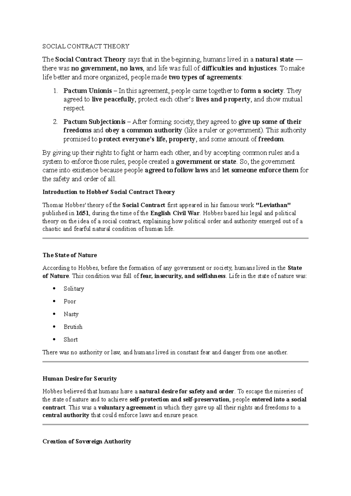 SOC 101: Social Contract Theory - Analyzing Hobbes, Locke, and Rousseau ...