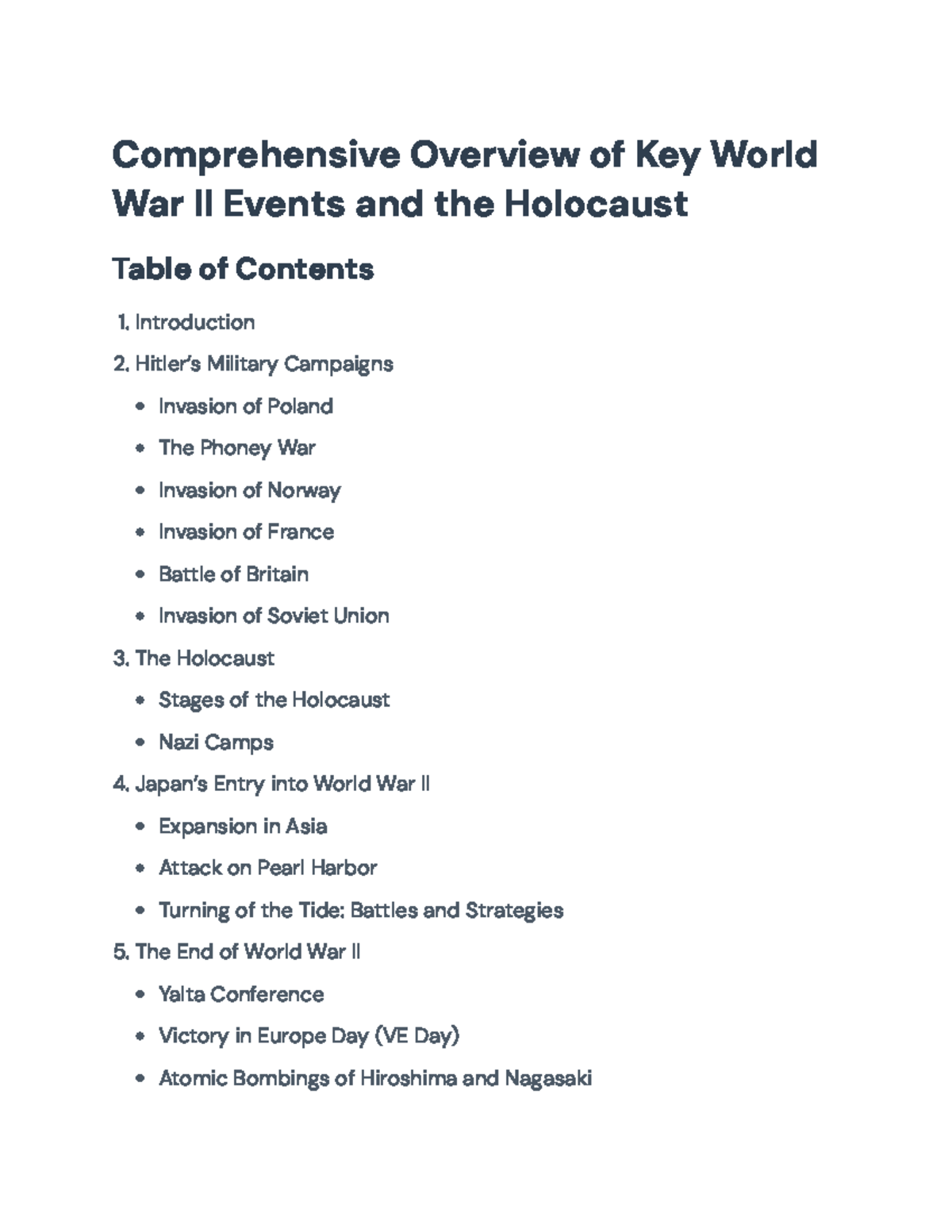 World History 101: Comprehensive Study of World War II & Holocaust ...