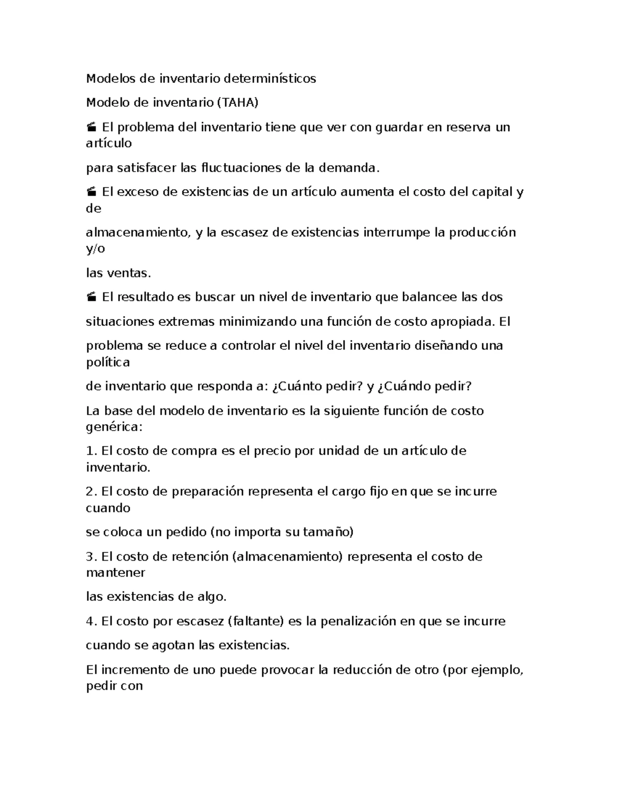 Modelos de Inventario Determinísticos: Teoría y Aplicaciones - Studocu
