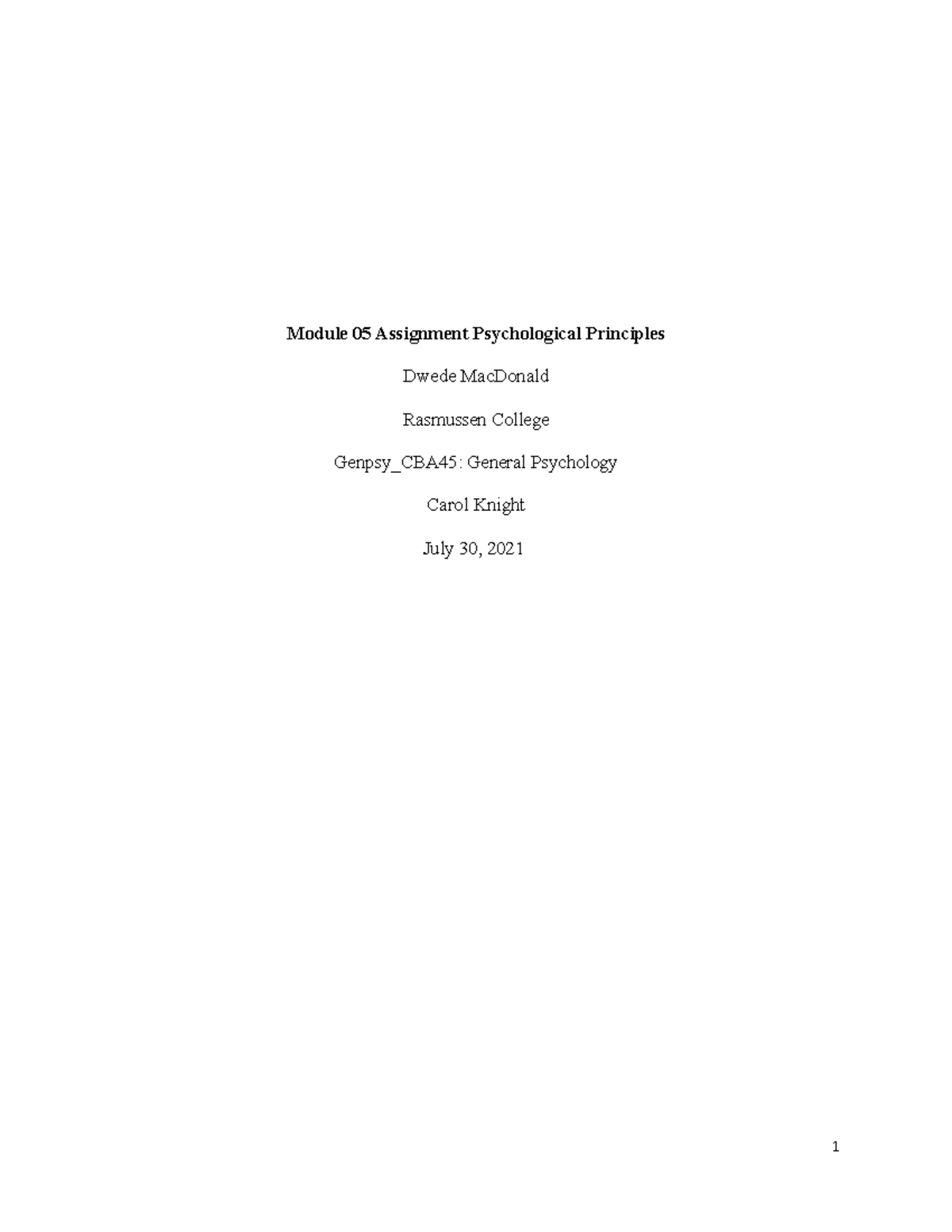 Module 05 Assignment Psychological Principles - Module 05 Assignment ...