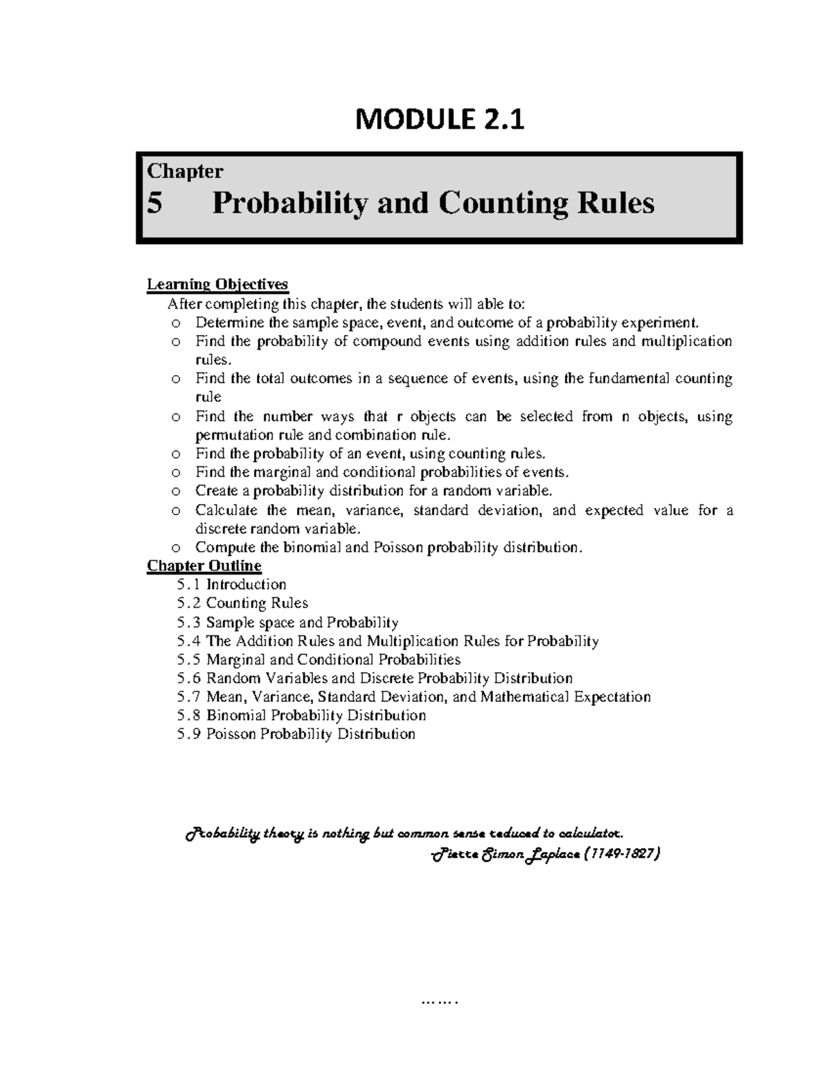 EDA Module 5 Probability and Counting Rules Notes - Studocu