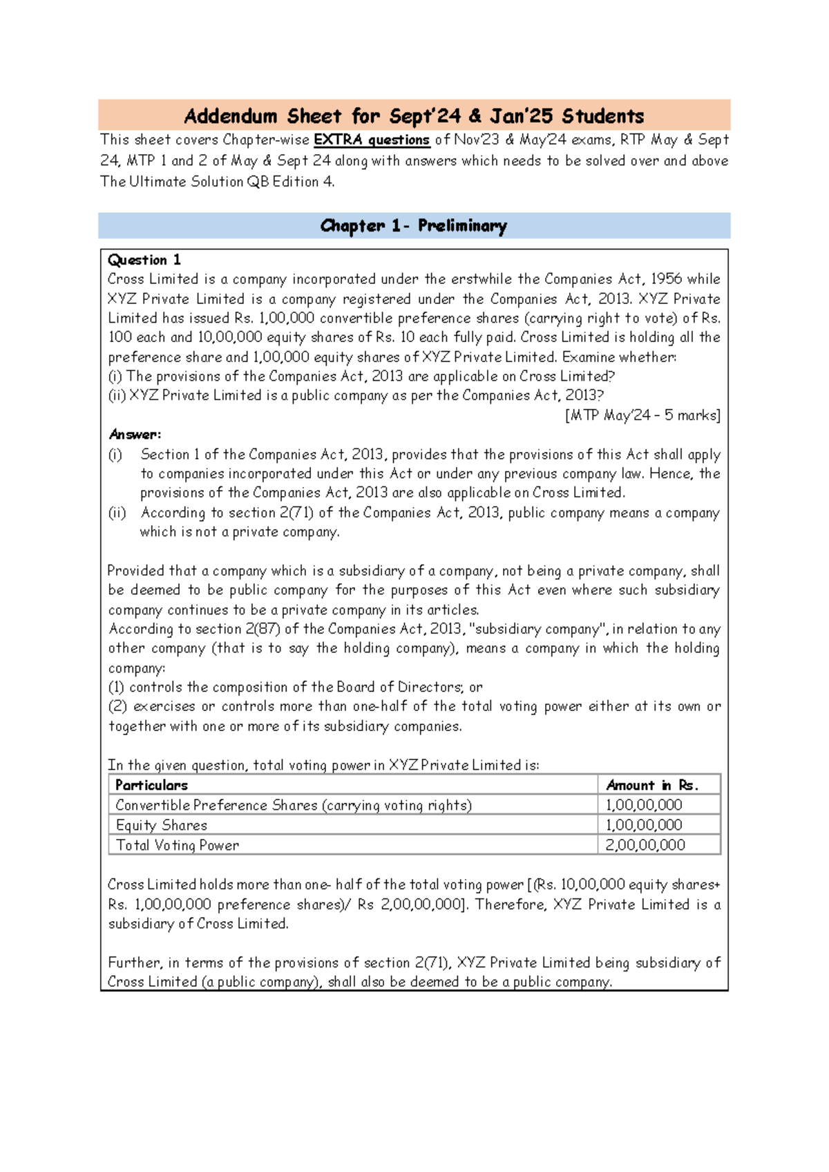 Addendum Sheet for Sept 24 & Jan 25 - Addendum Sheet for Sept’24 & Jan ...