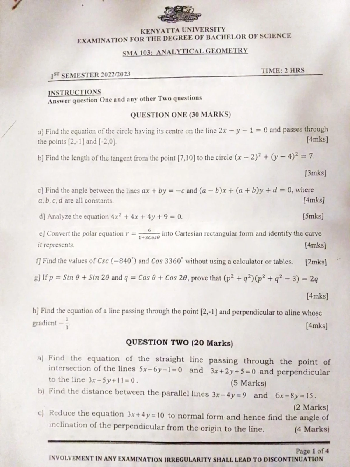 Vectors II practice questions and answers. - MASENO SCHOOL Topic 12 ...