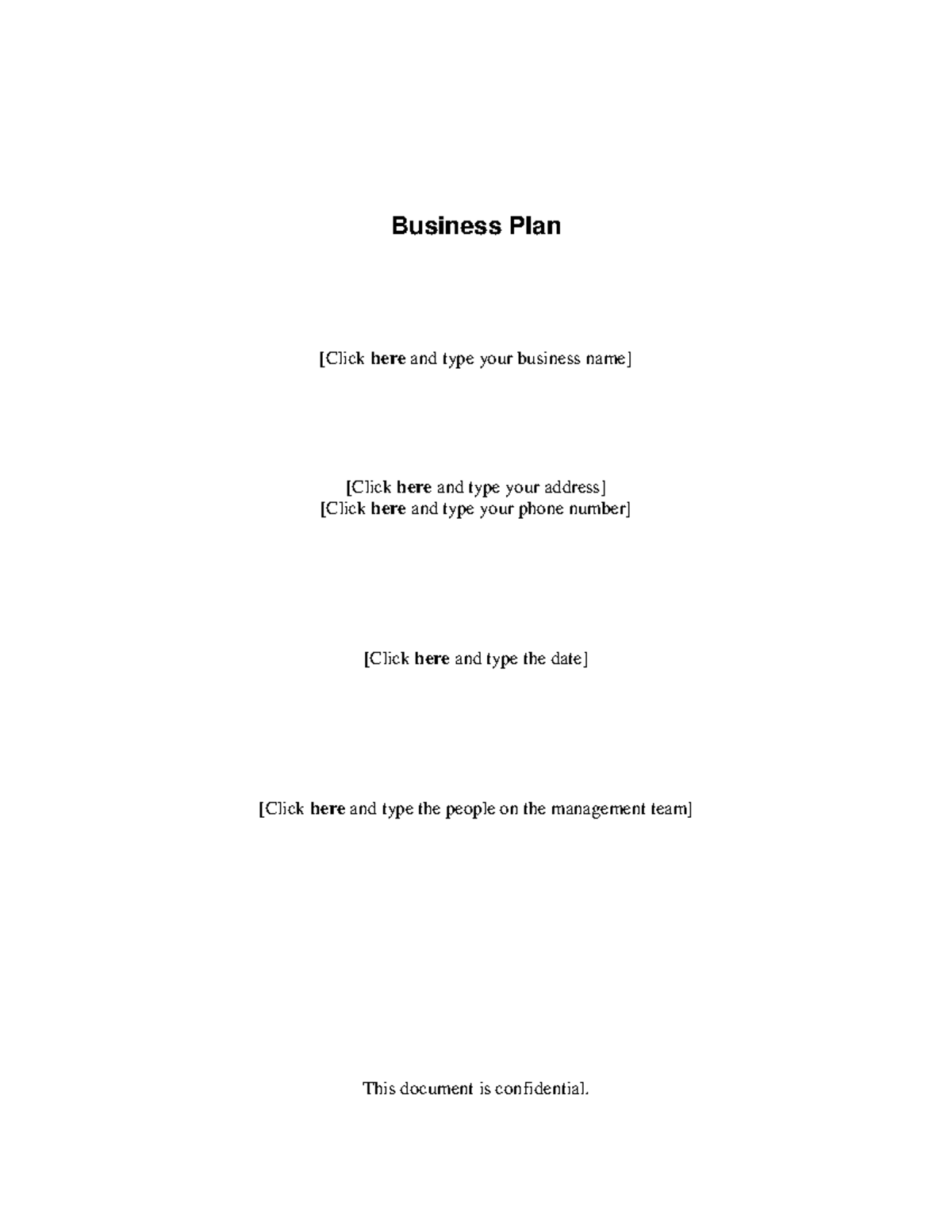 Comprehensive Business Plan Template - Sample for Course BIZ101 - Studocu