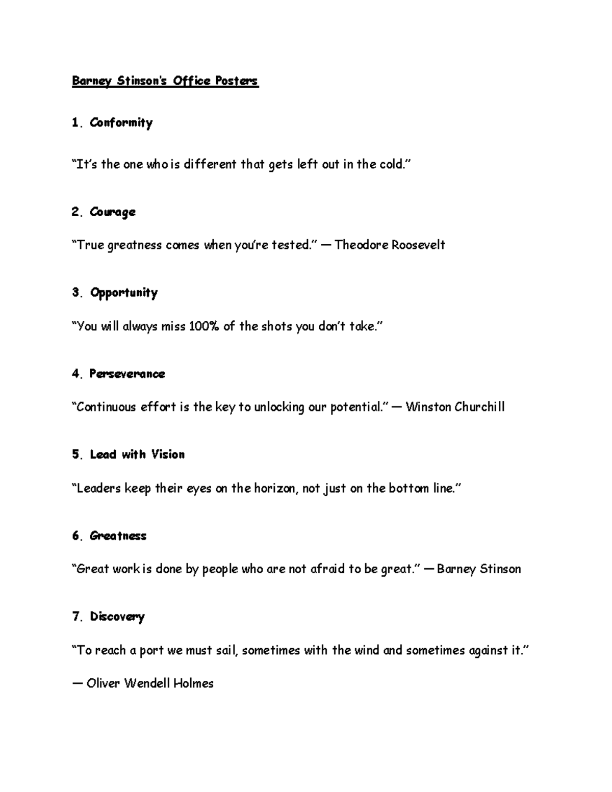 Barney Stinson's Inspirational Quotes and Life Lessons - Studocu