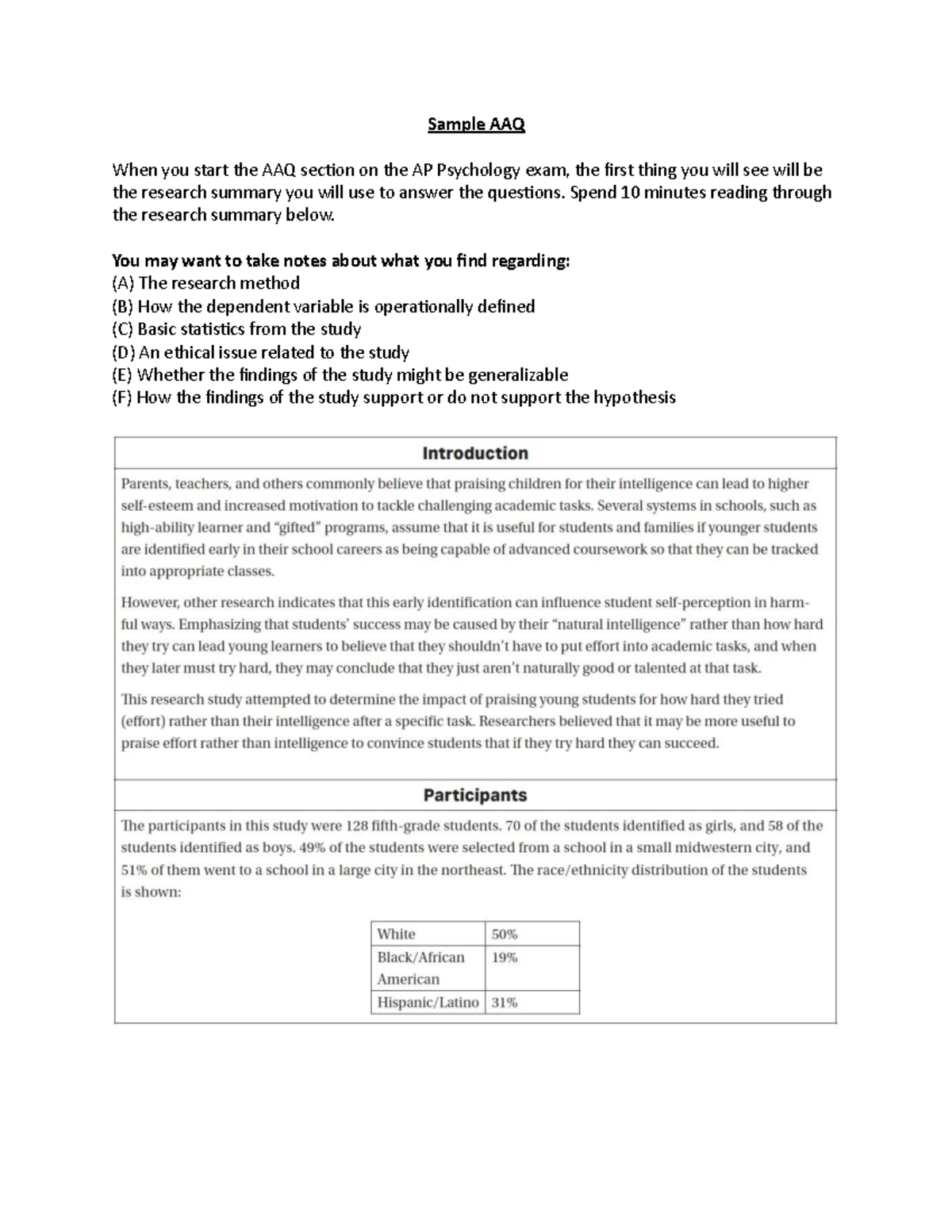Sample AAQ - Sample AAQ When you start the AAQ section on the AP ...