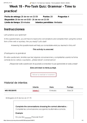 Ingles TASK 13 - Week 13 - Pre-Task: Grammar Unit 3 - Time to practice 1! Practica semana 13 ...