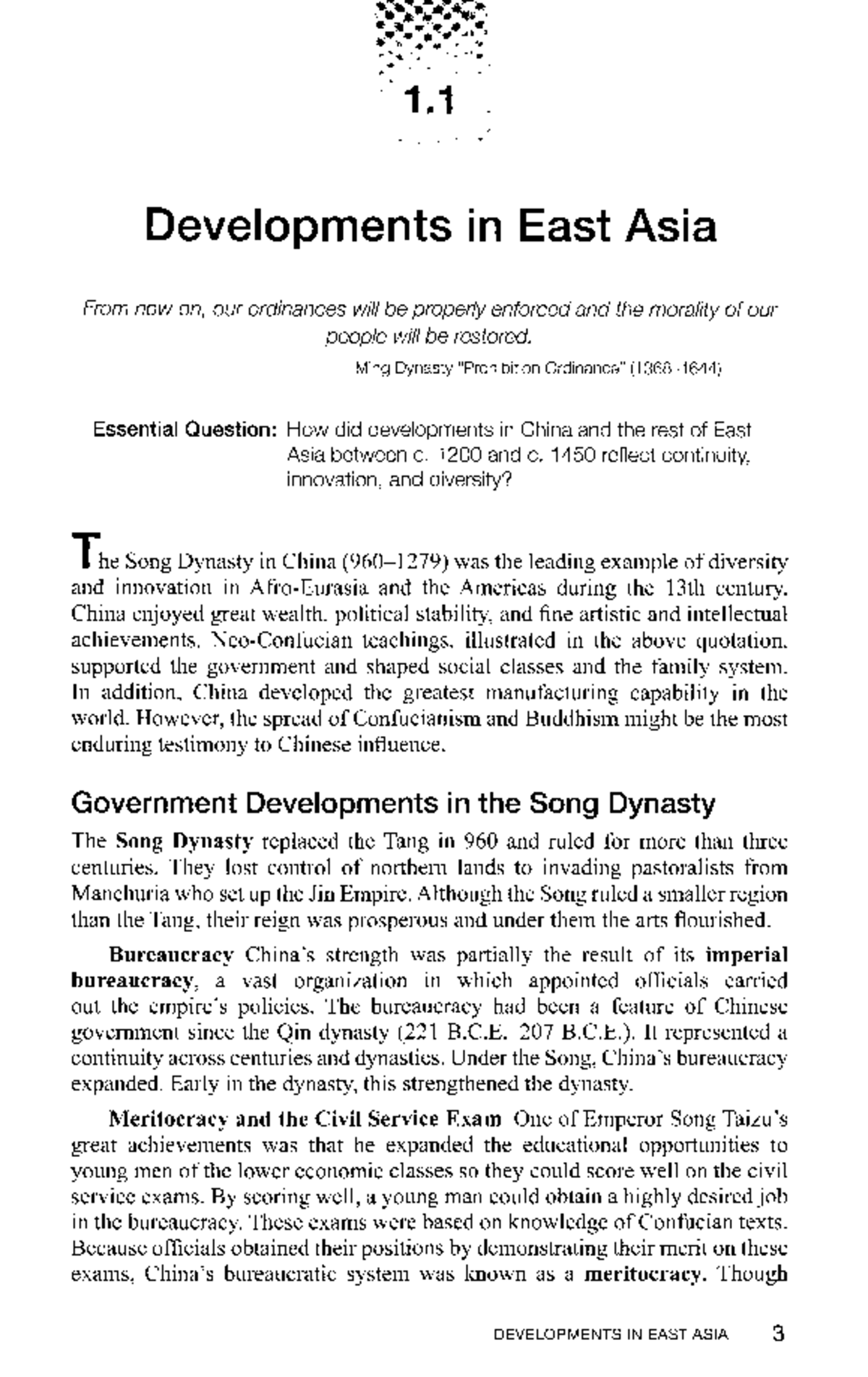 1.1 Developments in East Asia: Continuity, Innovation, and Diversity (c ...