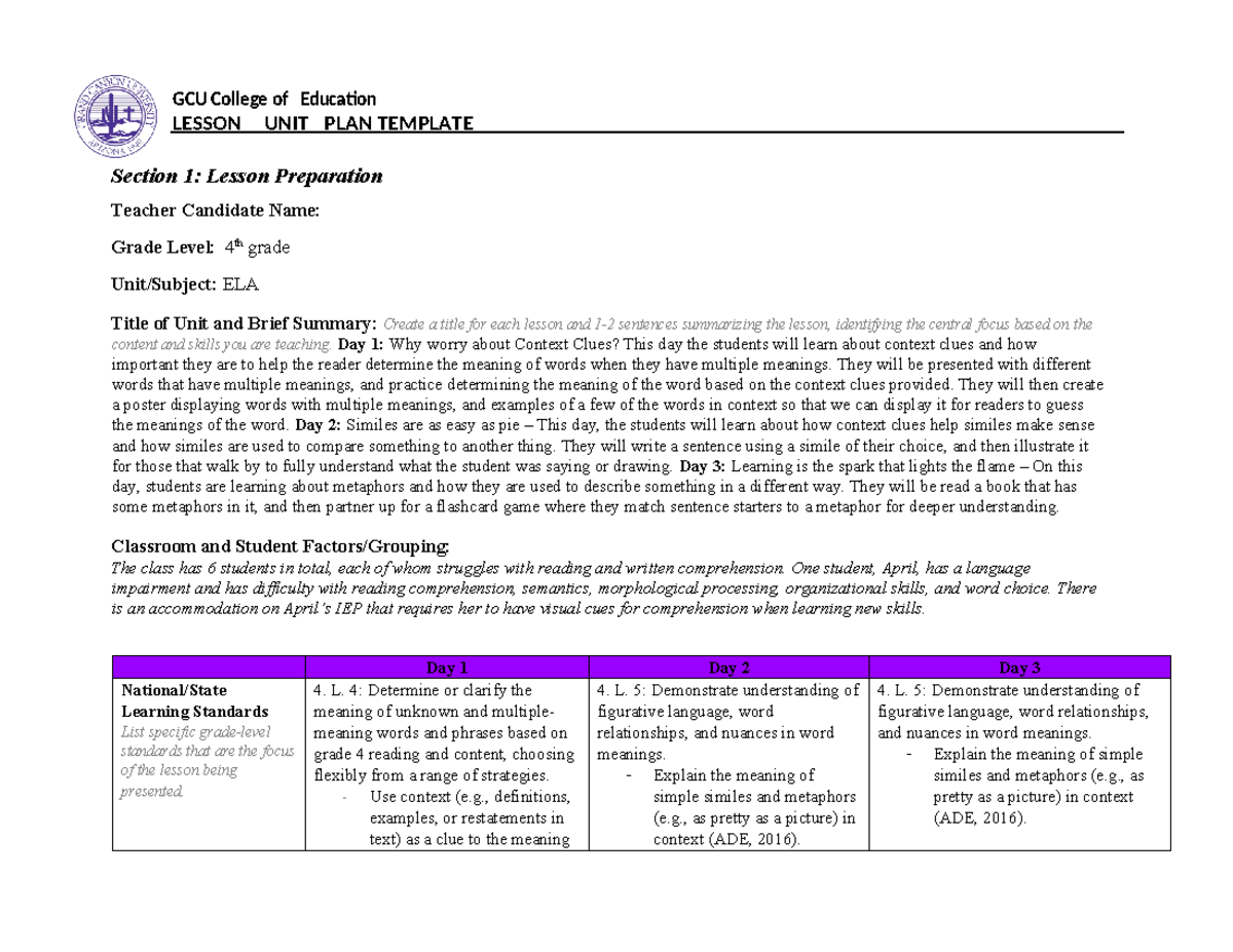 Benchmarking Language Disabilities with Assistive Tech: Mini-Unit Plan ...