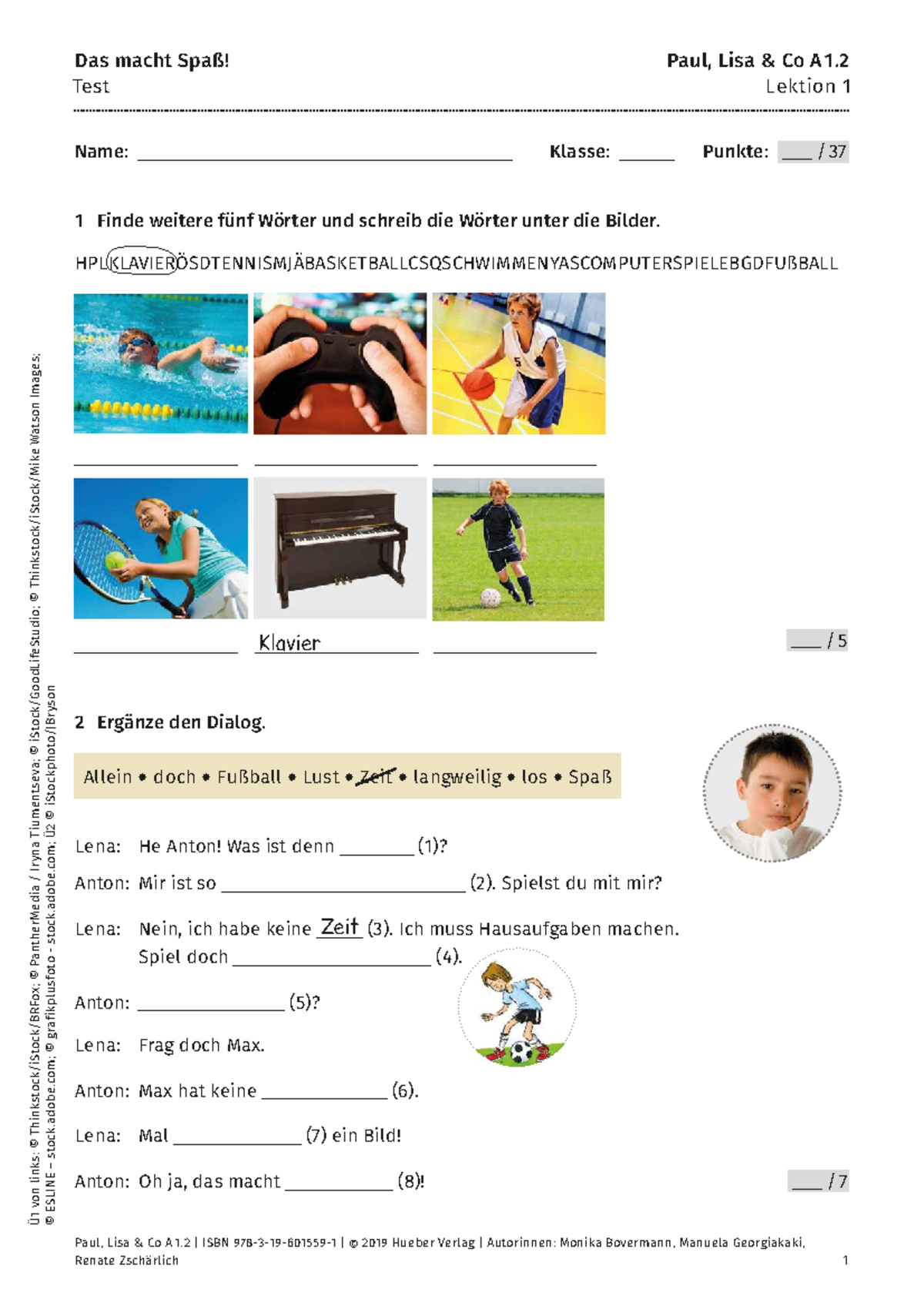 Paul, Lisa Co A 1.2 Lektion 1 Test: Spaß mit Zeit und Sport - Studocu
