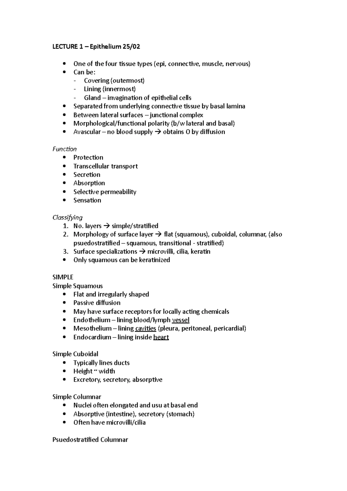 Assessment 2: Practical Test on Histology (Individually Assessed) - Studocu