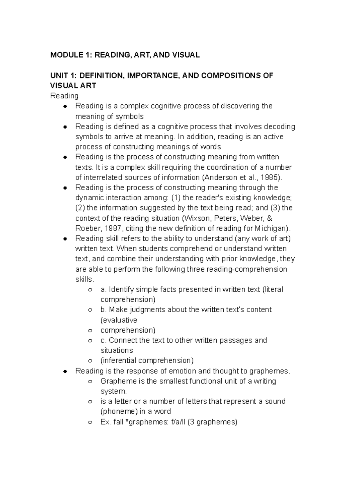 Reading, Art, and NIT 1: Definition and Importance of Comprehension ...