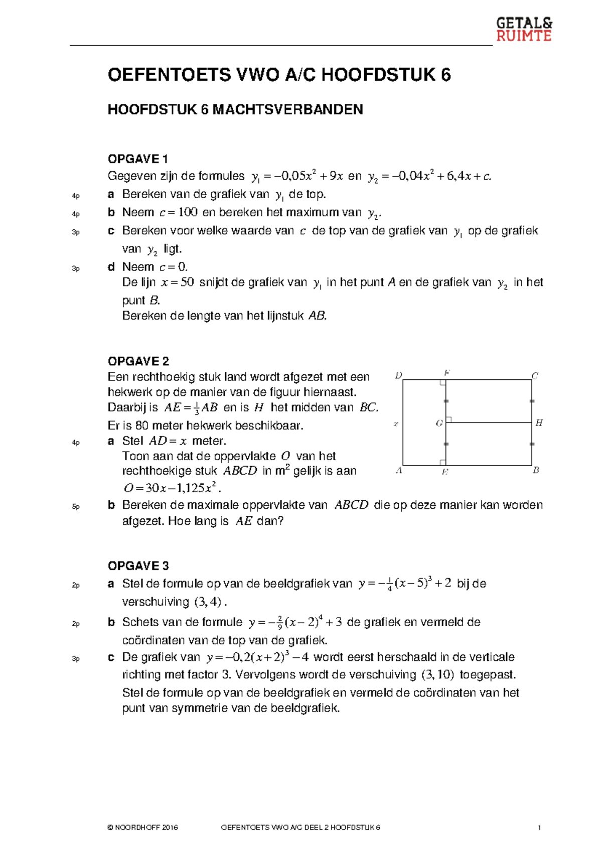 GR11 VAC2 H06 Oefentoets - Hoofdstuk 6 Machtverbanden Analyses - Studeersnel