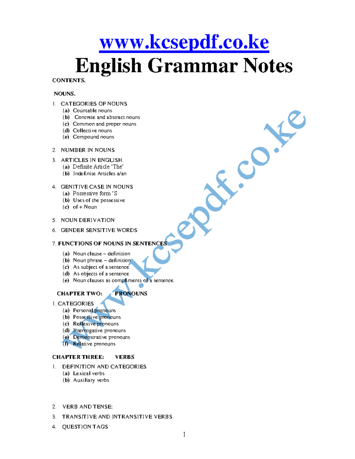 English Grammar Notes for Study: Nouns, Verbs, Adjectives & More - Studocu