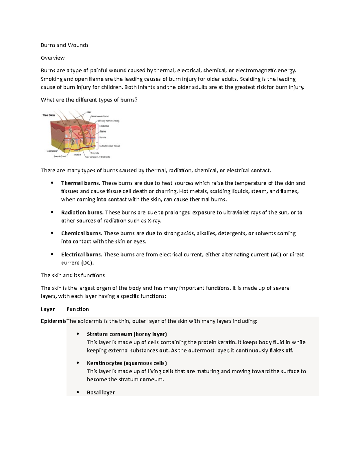 OSCE Exam Notes: Understanding Burns and Wounds for Nursing Students ...