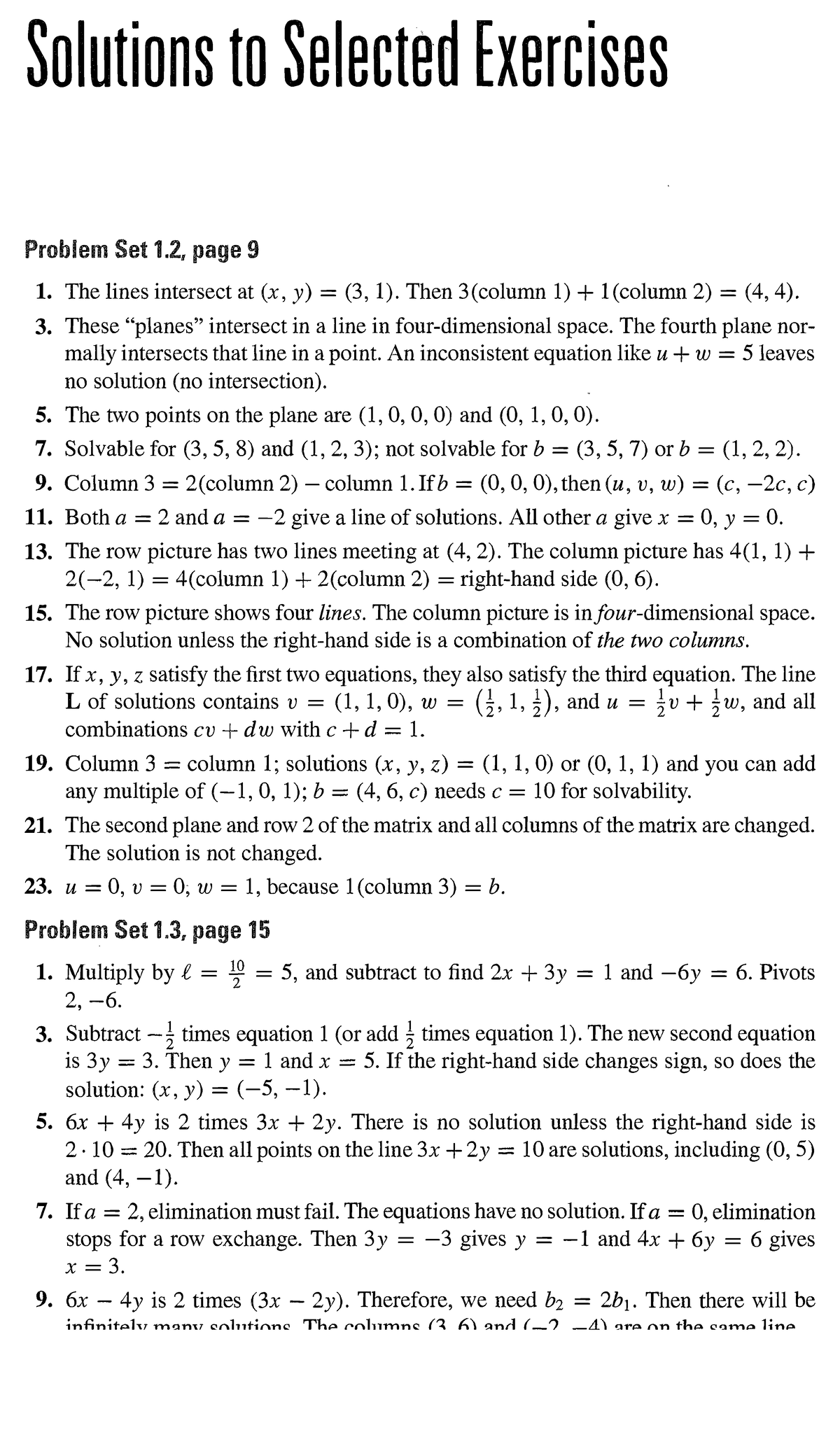 Solutions to Selected Exercises of Linear Algebra (MATH 221) - Studocu