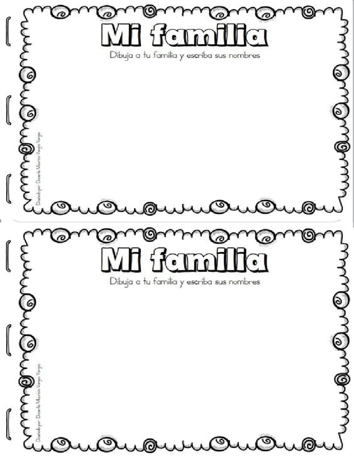 Actividades de la Familia: Dibuja y Escribe Nombres de los Miembros ...