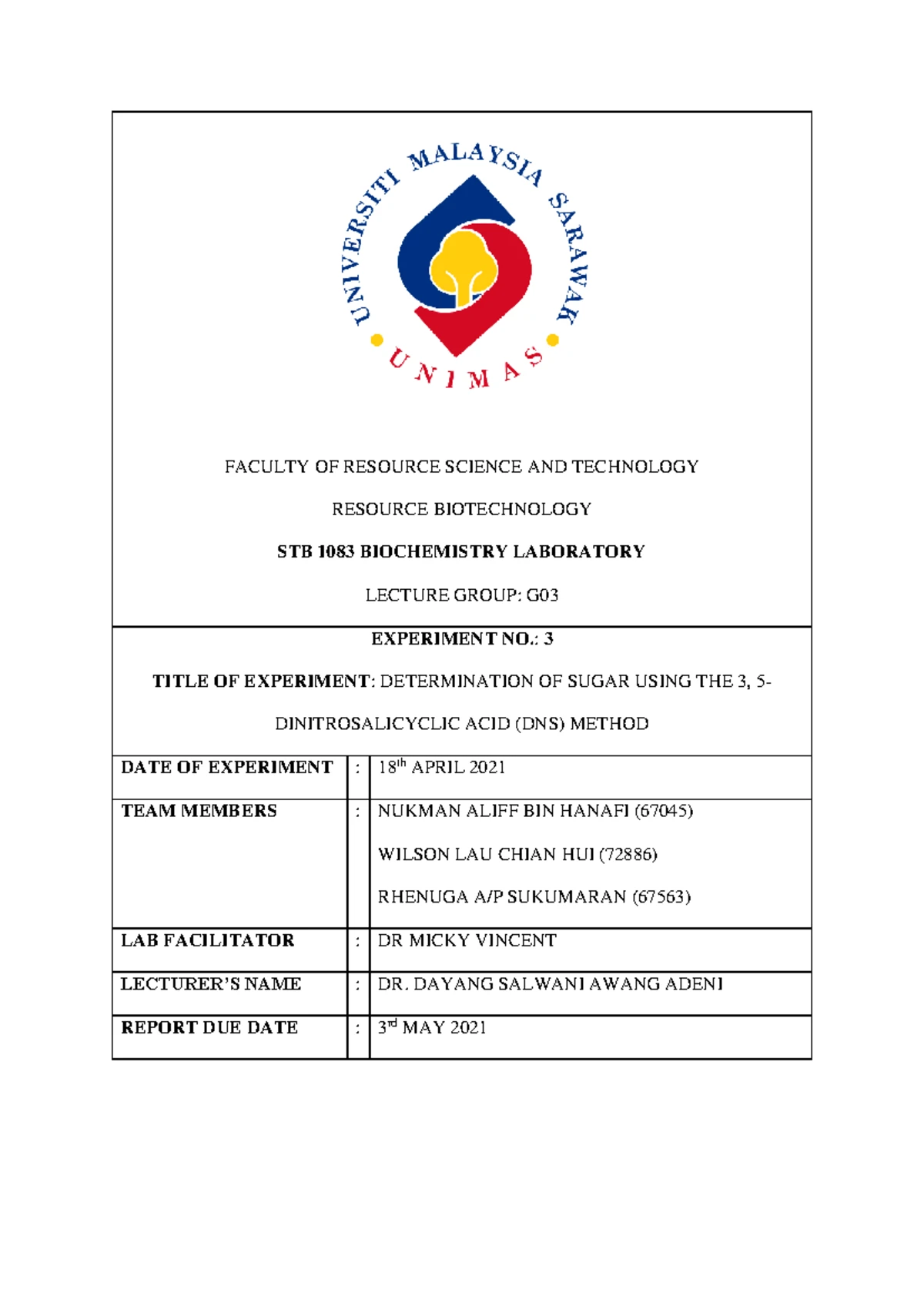 Experiment 1.3 Lab Manual - Experiment 1: Measuring some Enthalpy Changes 3 Experiment 1 ...