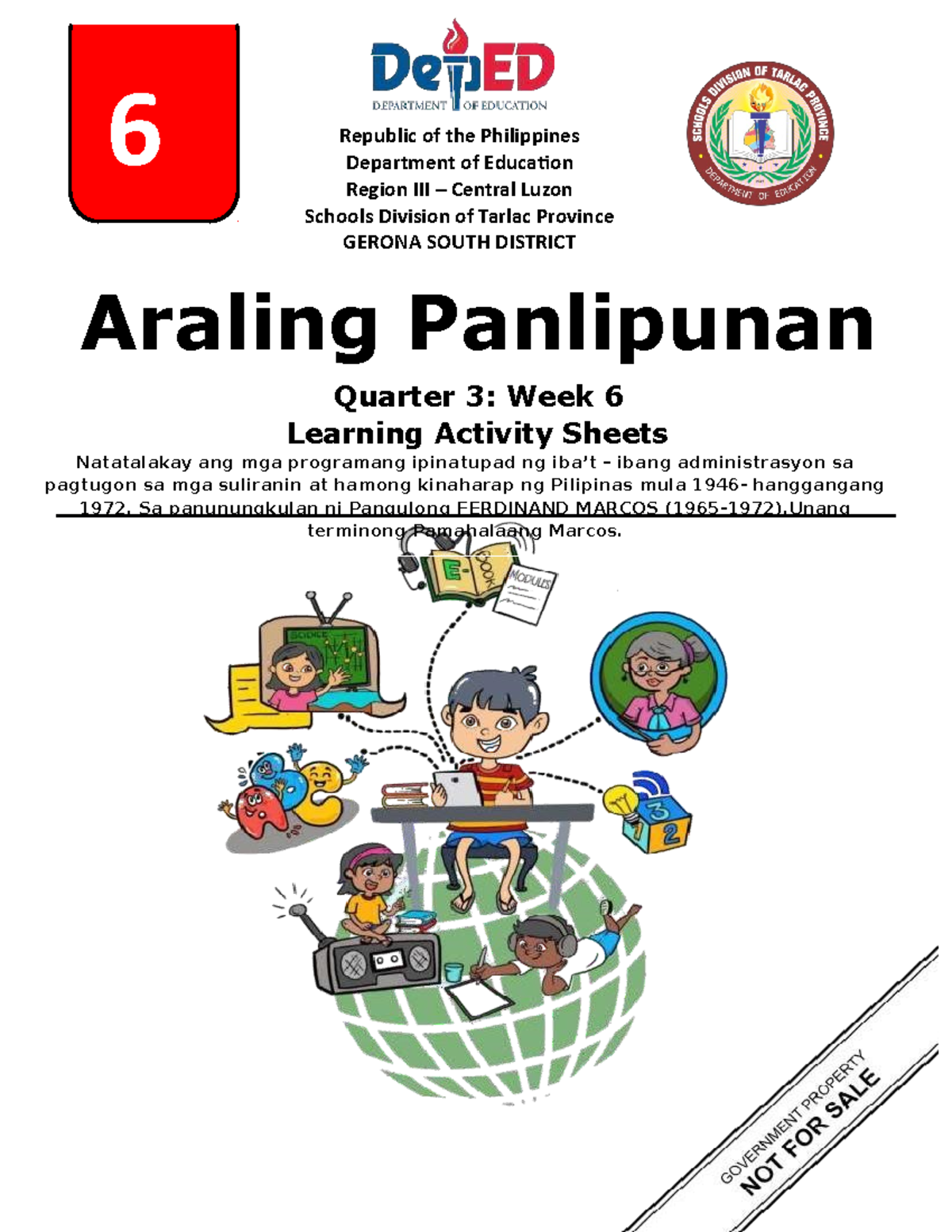 WEEK 6 LA Activity: Programs of Marcos Administration in AP 6 - Studocu