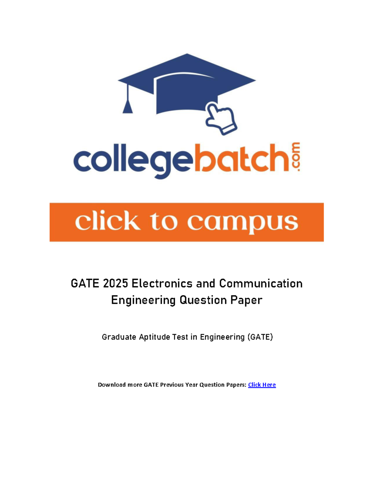 GATE 2025 EC Question Paper: Electronics & Communication Engineering ...