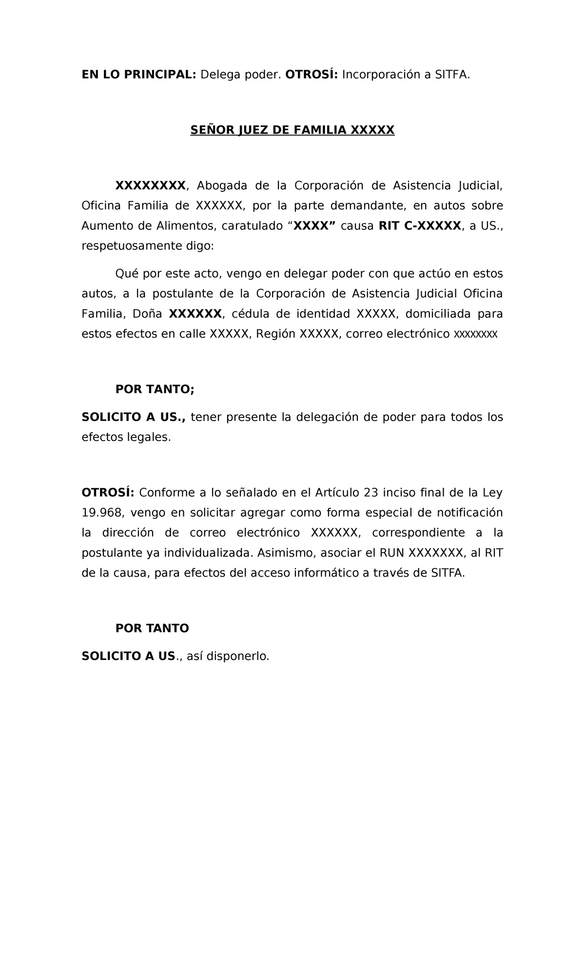 Delega Poder y Notificación Electrónica - MODELO - Studocu